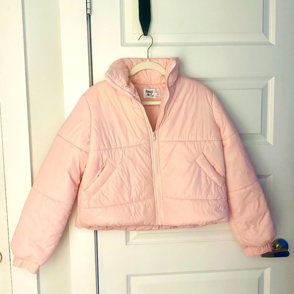 Princess Polly | Jackets & Coats | Princess Polly Cropped Pink Puffer ...